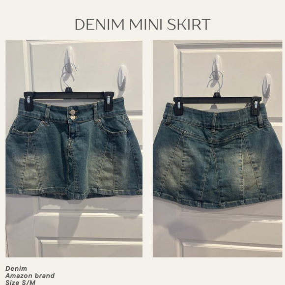 Amazon | Skirts | Amazon Denim Mini Skirt Classic Blue | Poshmark